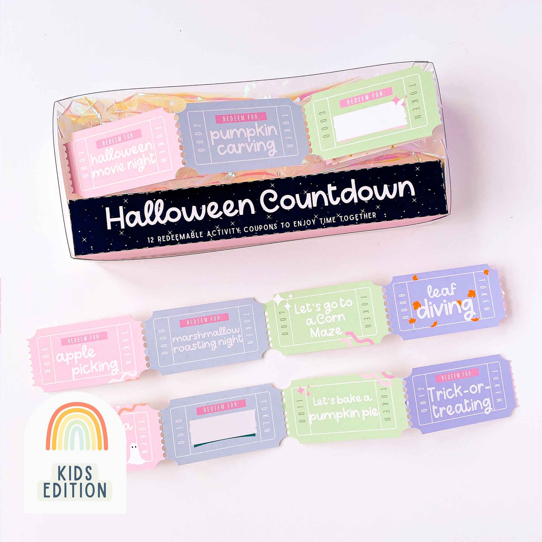 Cute Halloween Activity Coupon Box - Pastel – Curated For You Gifts
